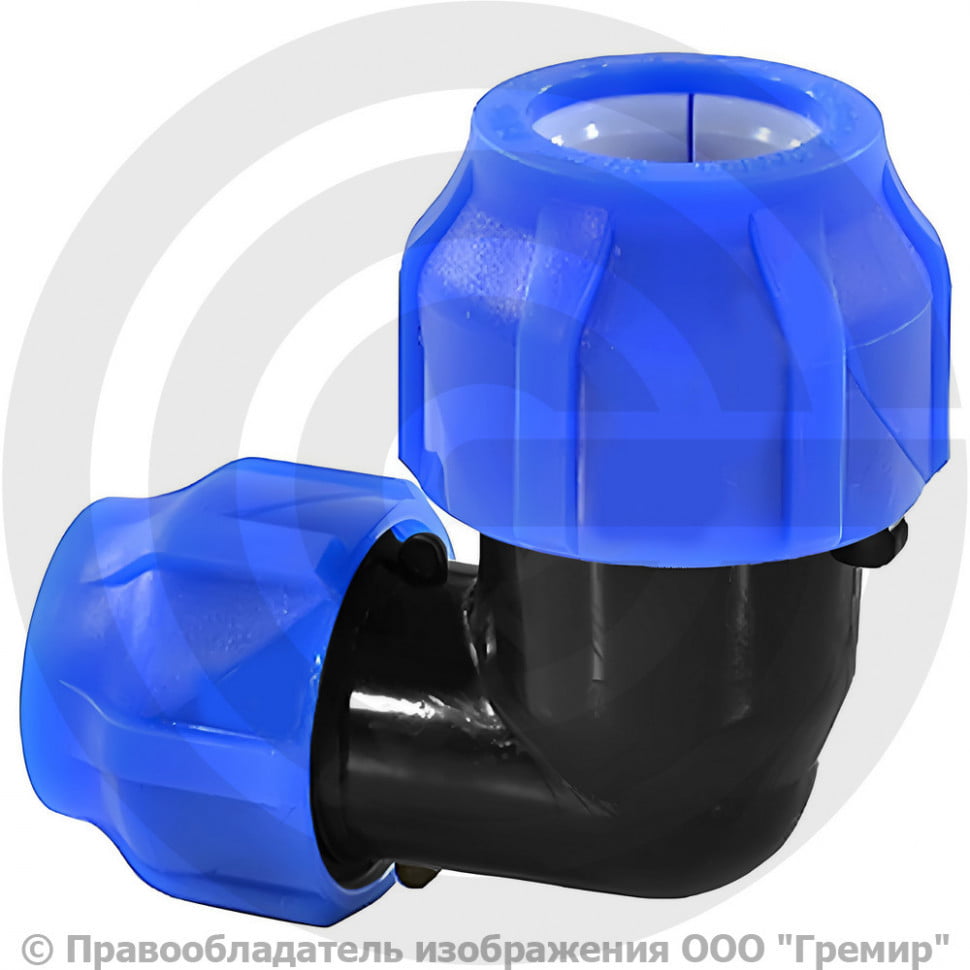 Отвод ПЭ компрессионный Дн 32-25 90гр переходной VALFEX купить в Москве - цены в Гремир