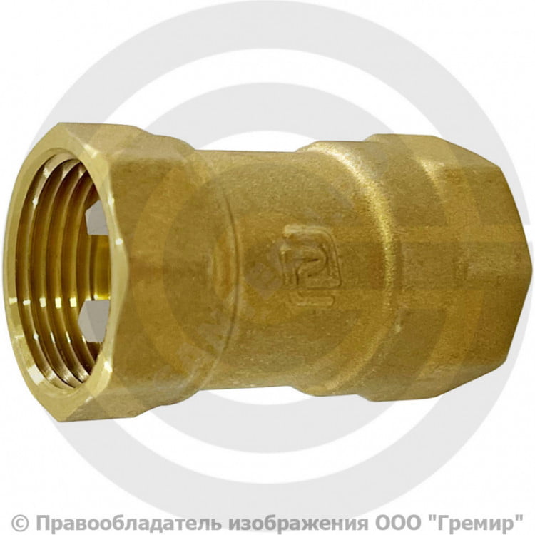 Клапан обратный осевой латунный Ду-20 (3/4") Ру-16 ВР (ВН) диск латунь ...