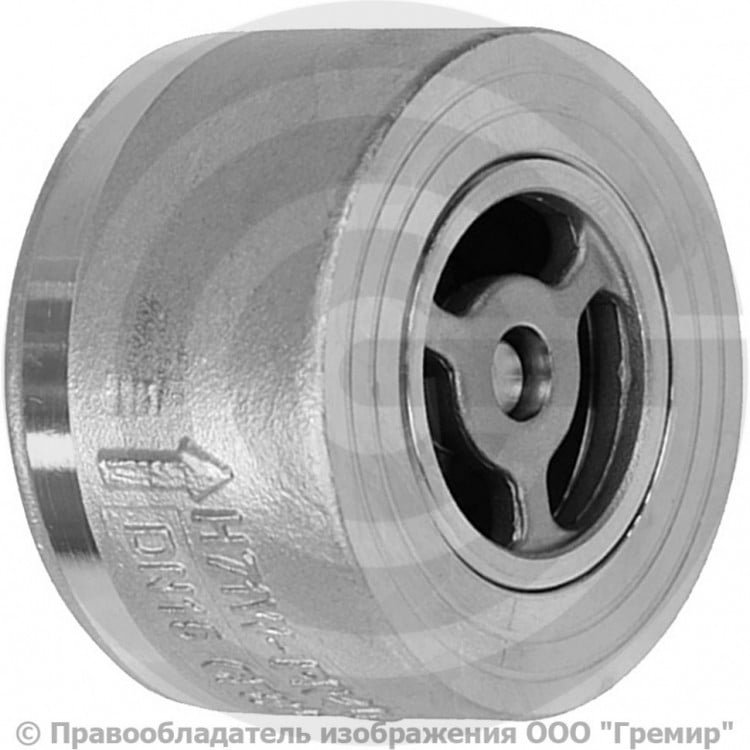 Клапан обратный осевой нержавеющий межфланцевый Ду-125 Ру-40 диск нерж ...