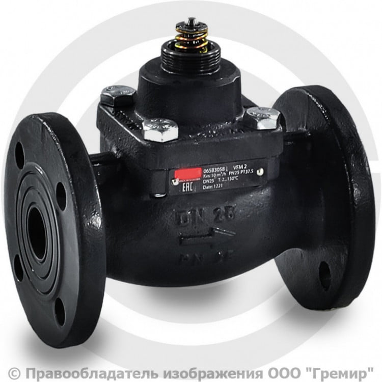 Клапан регулирующий фланцевый Ду 25 Ру 25 Ридан Vfm 2r купить в Москве цены в Гремир