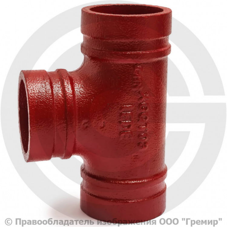 Тройник равносторонний под муфту грувлок Ду 80 (Дн 89) Ру-25 XGQT07 ...