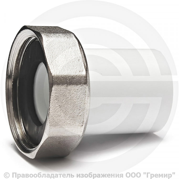 Штуцер полипропиленовый PP-R с накидной гайкой Дн 25-1" для присоед ...